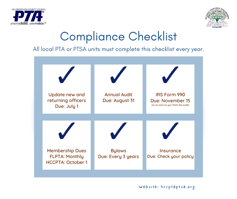 Compliance Checklist - Hillsborough County Council PTA